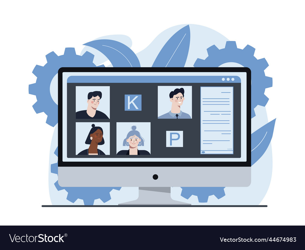 Remote team concept Royalty Free Vector Image - VectorStock