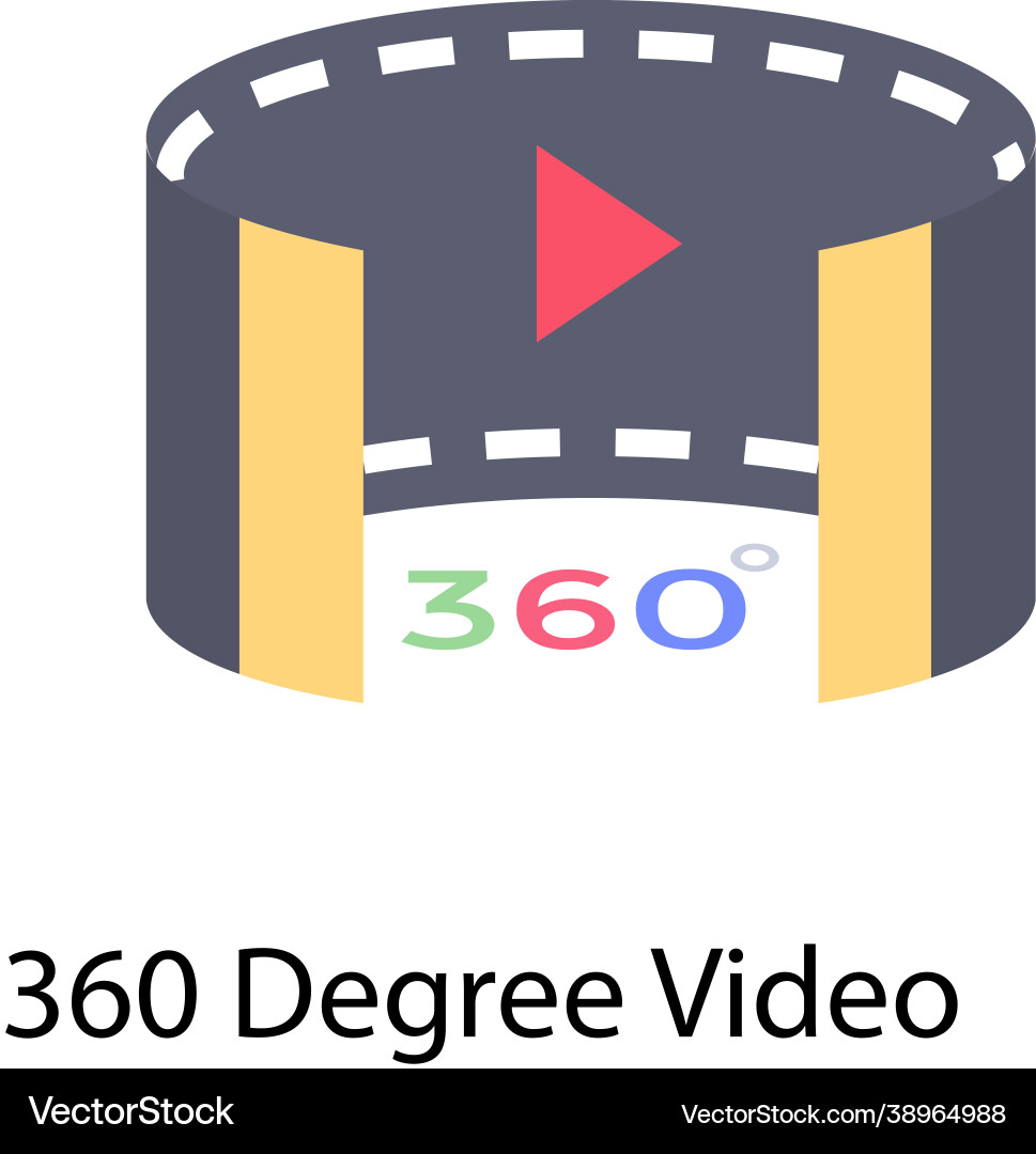 360 degree video Royalty Free Vector Image - VectorStock