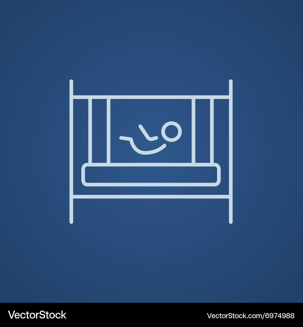Baby laying in crib line icon Royalty Free Vector Image