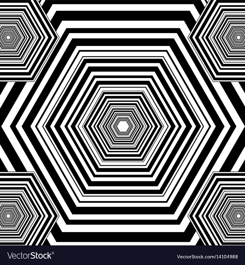 Black and white hexagon geometric pattern Vector Image