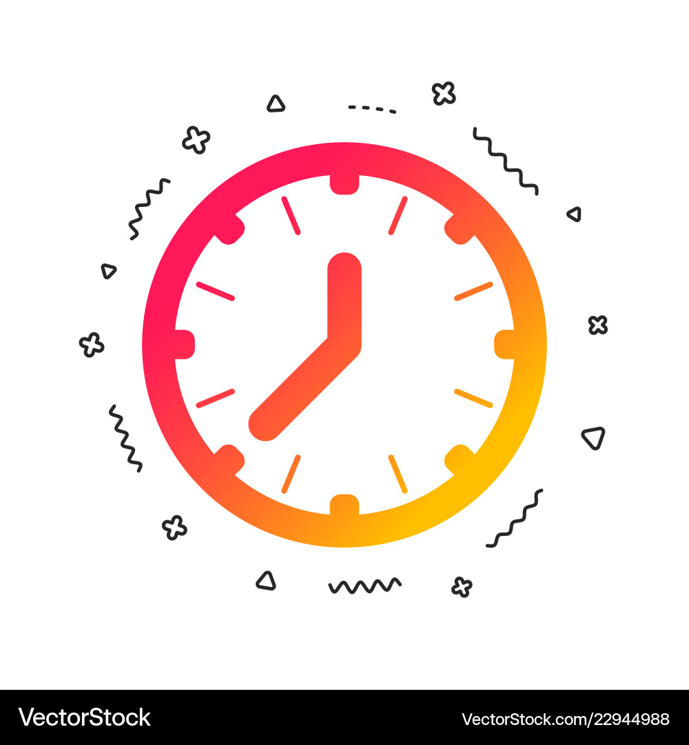 Clock time sign icon mechanical watch symbol Vector Image