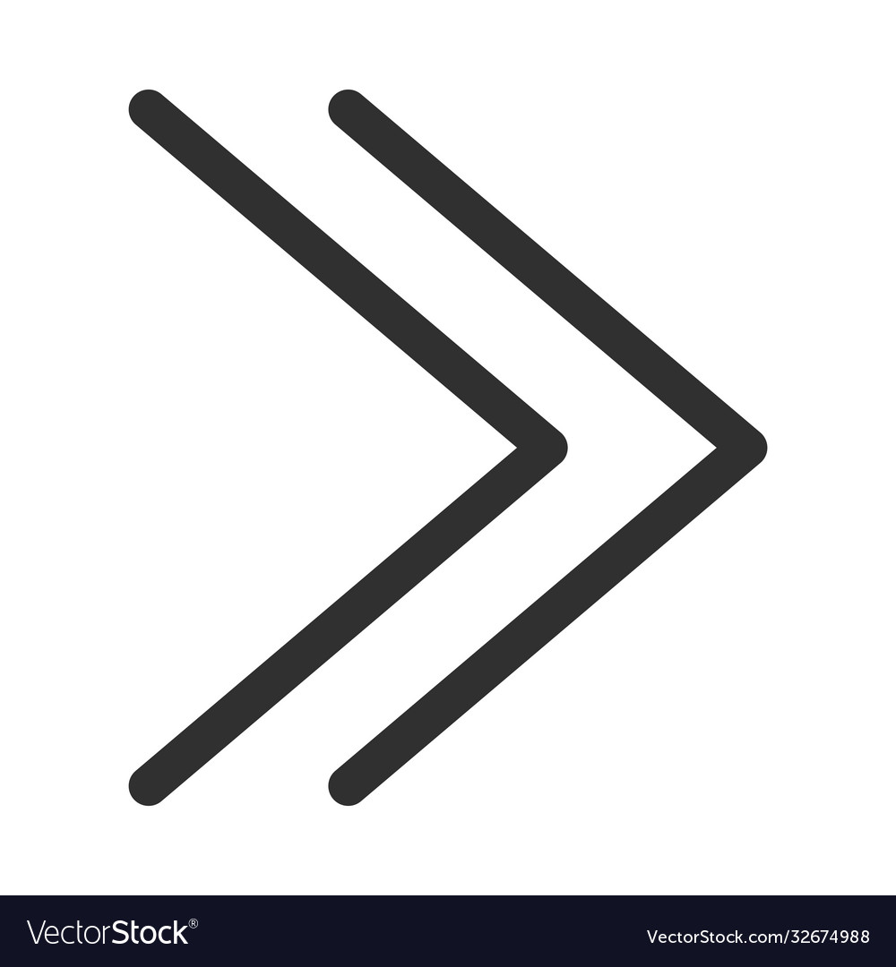 Double right arrows direction forward button Vector Image