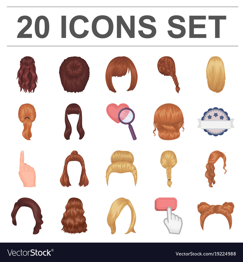 Female Hairstyle Cartoon Icons In Set Collection Vector Image