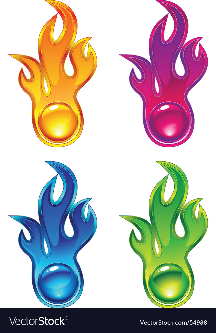 Fire elements Royalty Free Vector Image - VectorStock