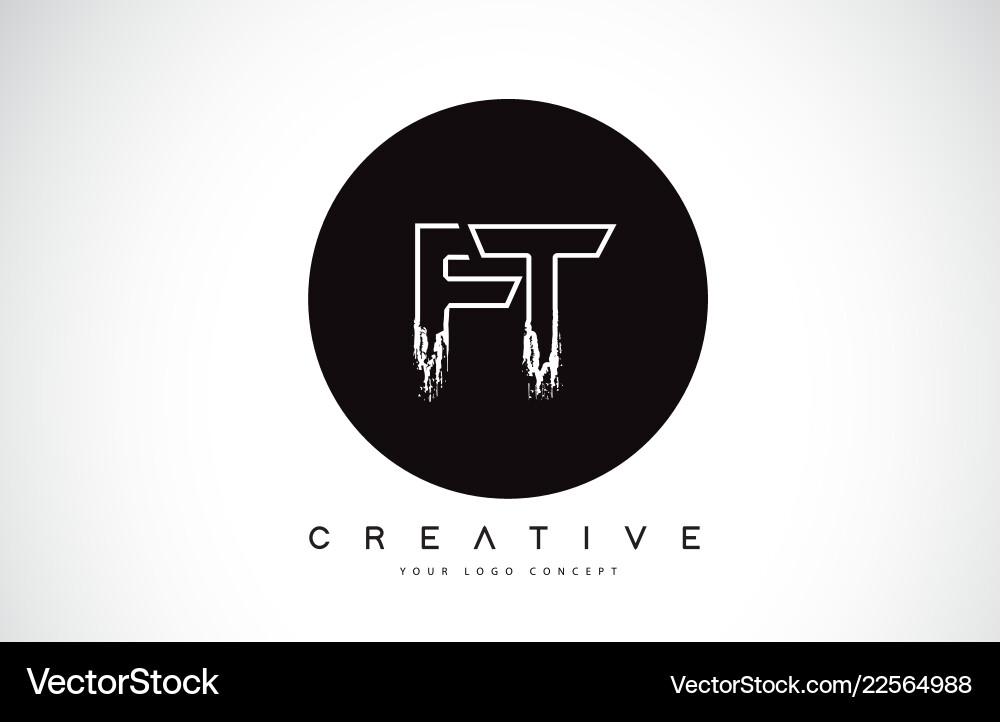 Ft modern leter logo design with black and white Vector Image