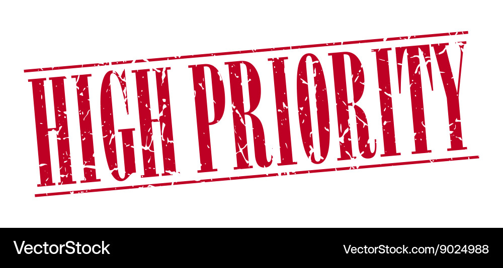 High priority red grunge vintage stamp isolated Vector Image