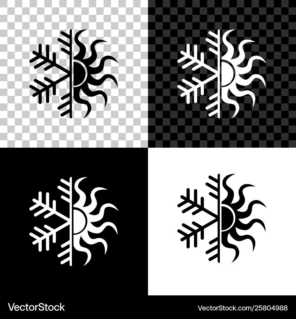 Hot and cold symbol sun snowflake icon Royalty Free Vector
