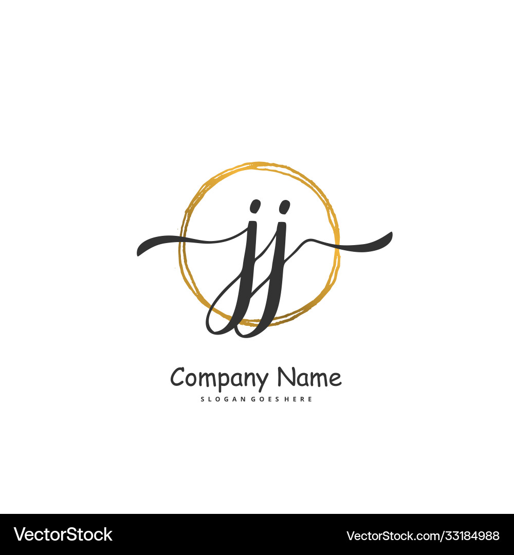 J jj initial handwriting and signature logo Vector Image