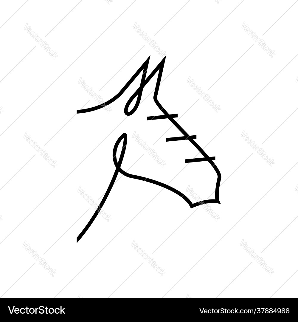 Minimalistic horse in outline style Royalty Free Vector