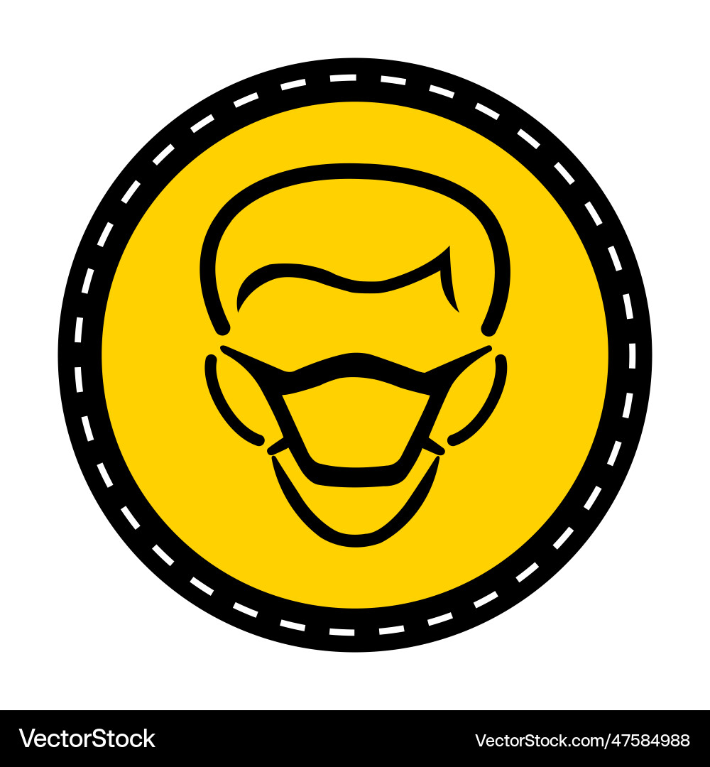 Ppe iconwear mask symbol sign isolate on white Vector Image