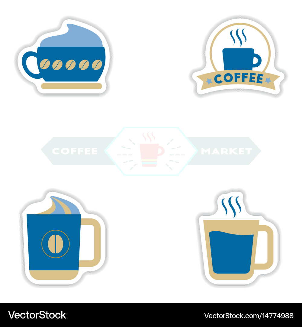 Sets of label frames and badges icons Royalty Free Vector