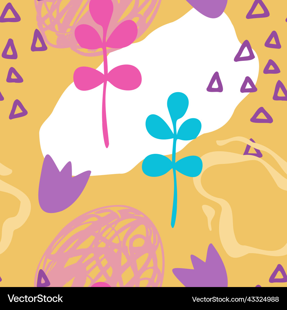 Teenage seamless neon pattern naive style Vector Image