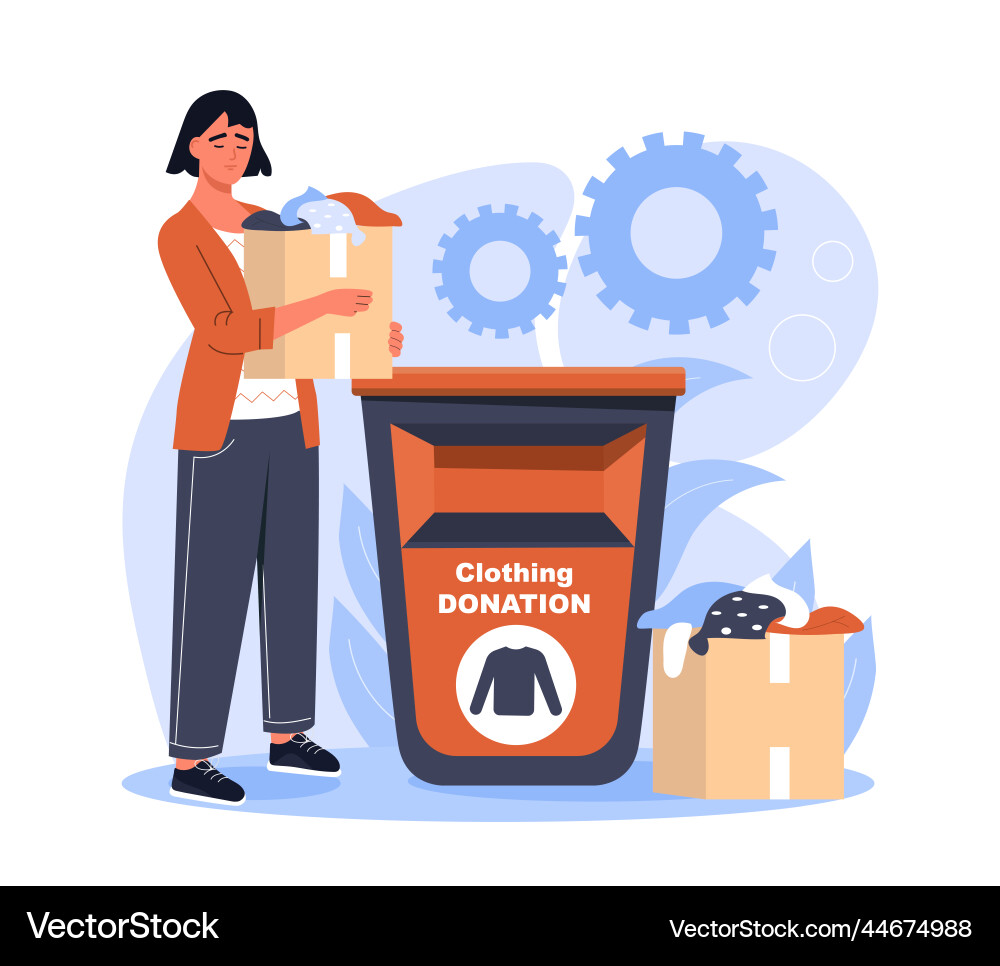 Voluntary clothing donation Royalty Free Vector Image