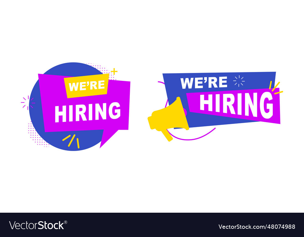 We are hiring banners collection logo Royalty Free Vector