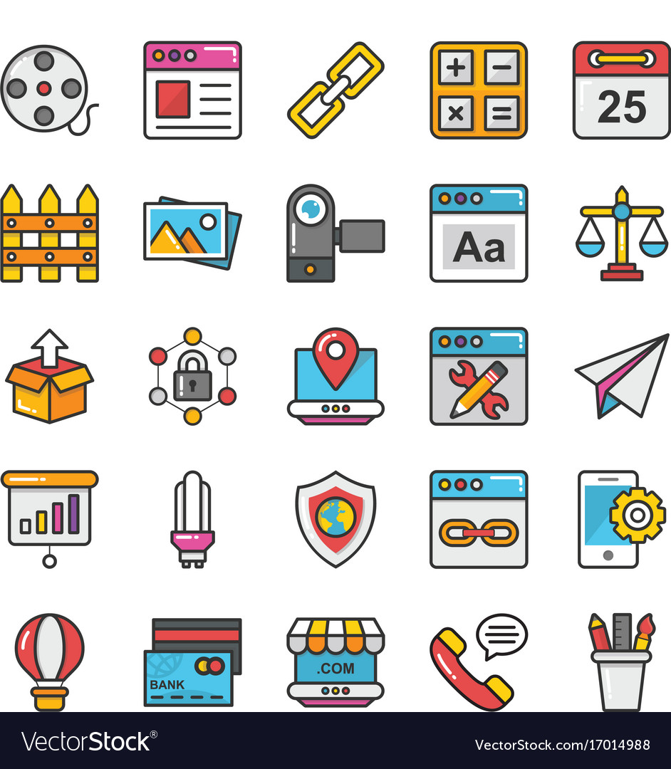 Web design and development icons 8 Royalty Free Vector Image