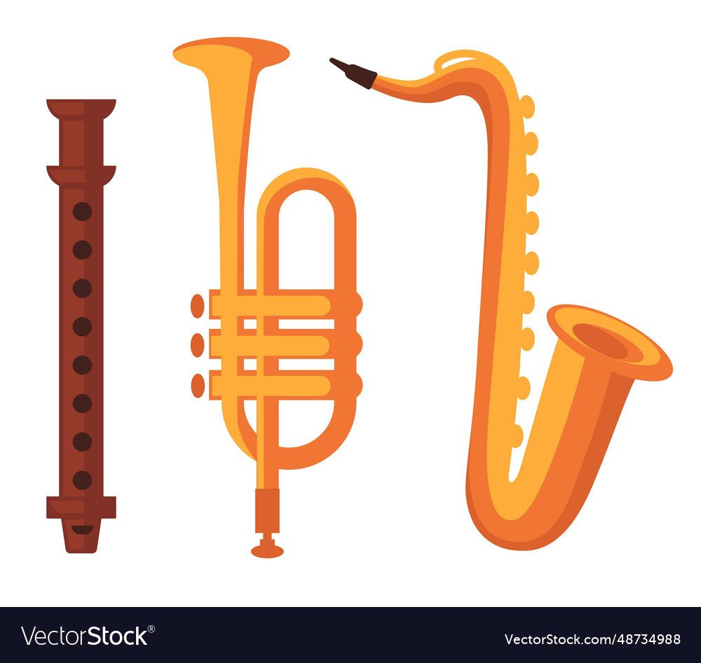 Wind musical instrument for concert or orchestra Vector Image