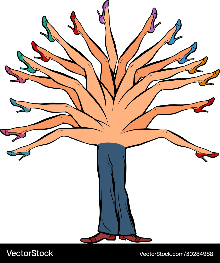 Women s legs and men Royalty Free Vector Image