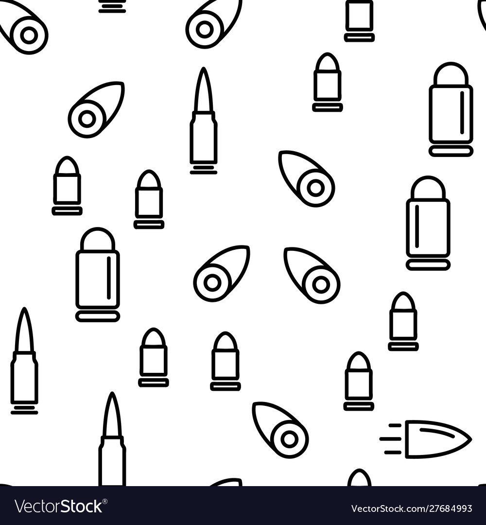 Bullet ammunition seamless pattern Royalty Free Vector Image