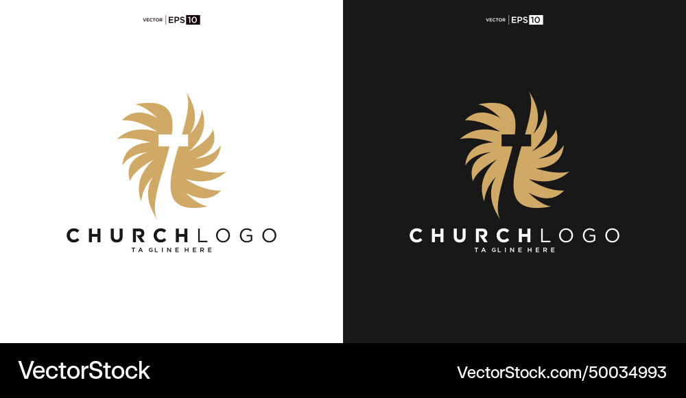 Church logo design inspiration Royalty Free Vector Image