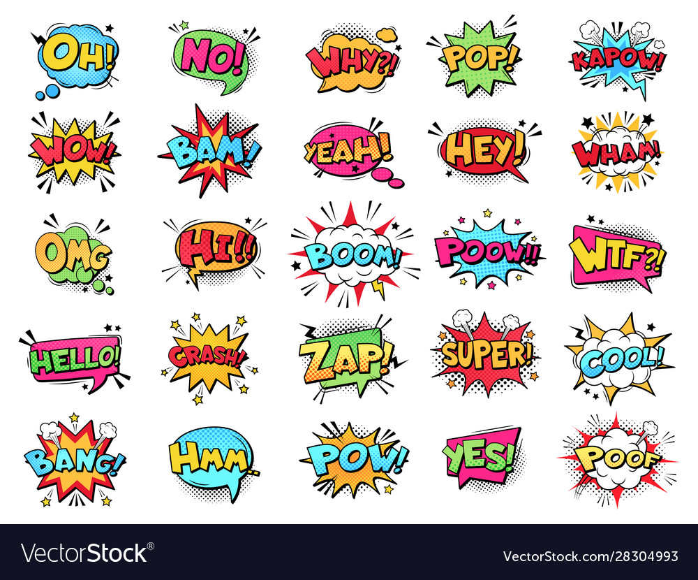 Comic speech bubble cartoon comic book text Vector Image