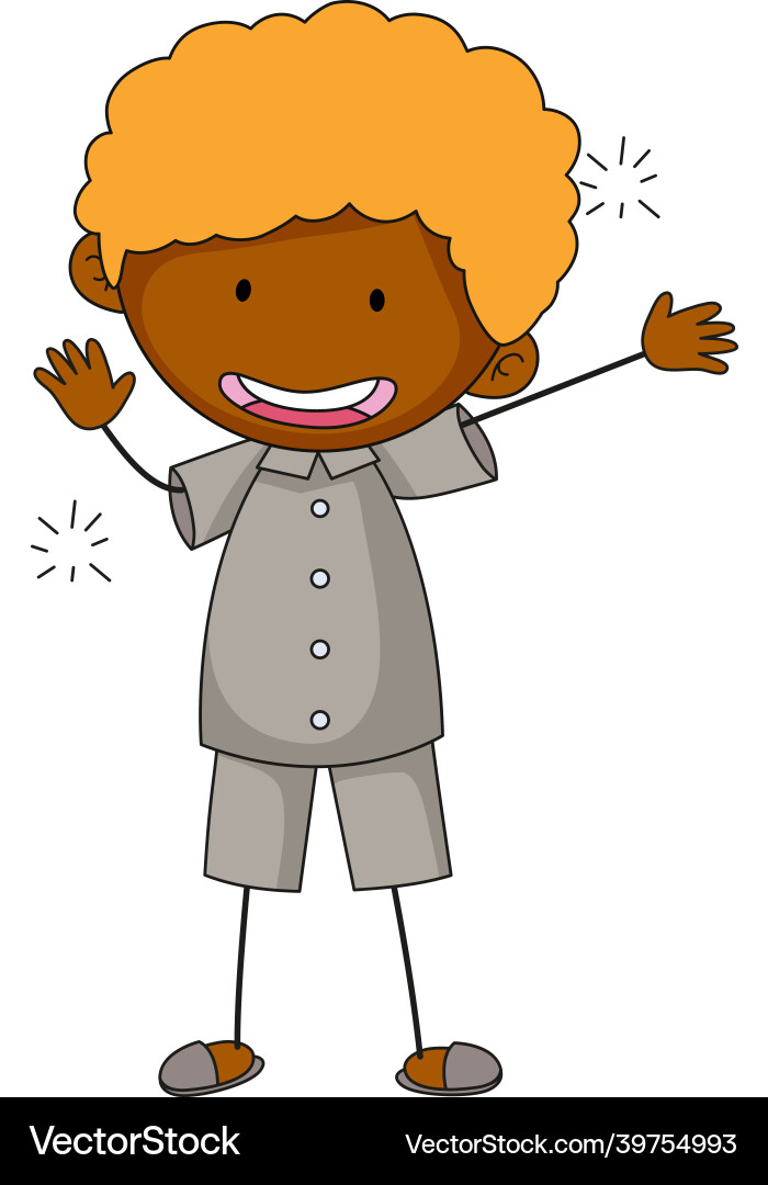 Cute boy cartoon character in doodle style Vector Image