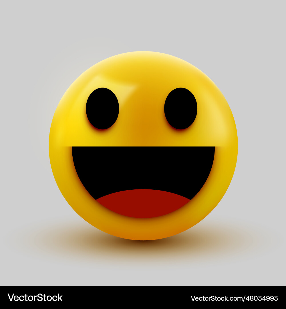 Cute smiling grinning emoticon emoji smiley Vector Image