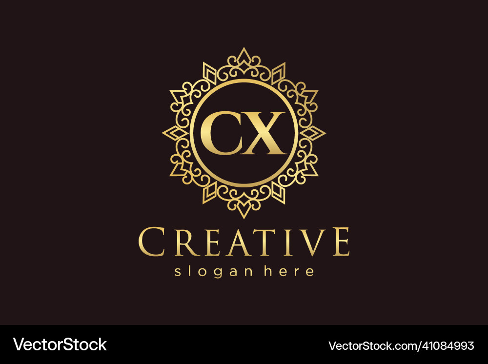 Cx initial letter luxury calligraphic feminine Vector Image