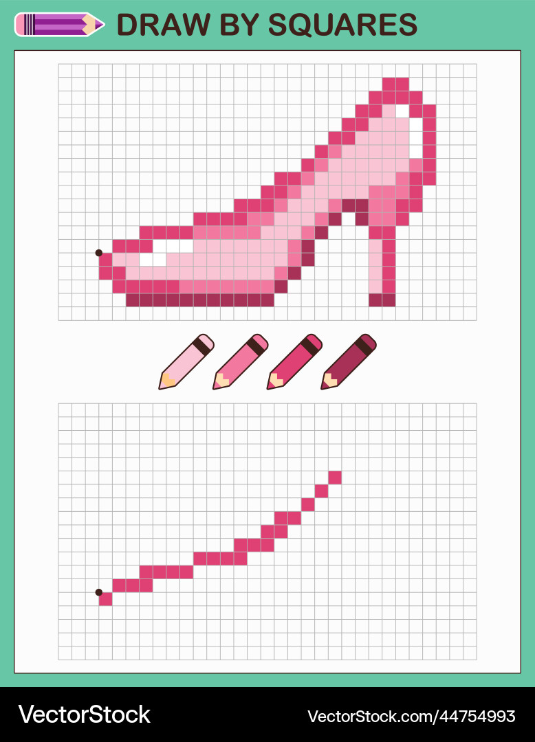 Draw shoe by squares copy the picture Royalty Free Vector