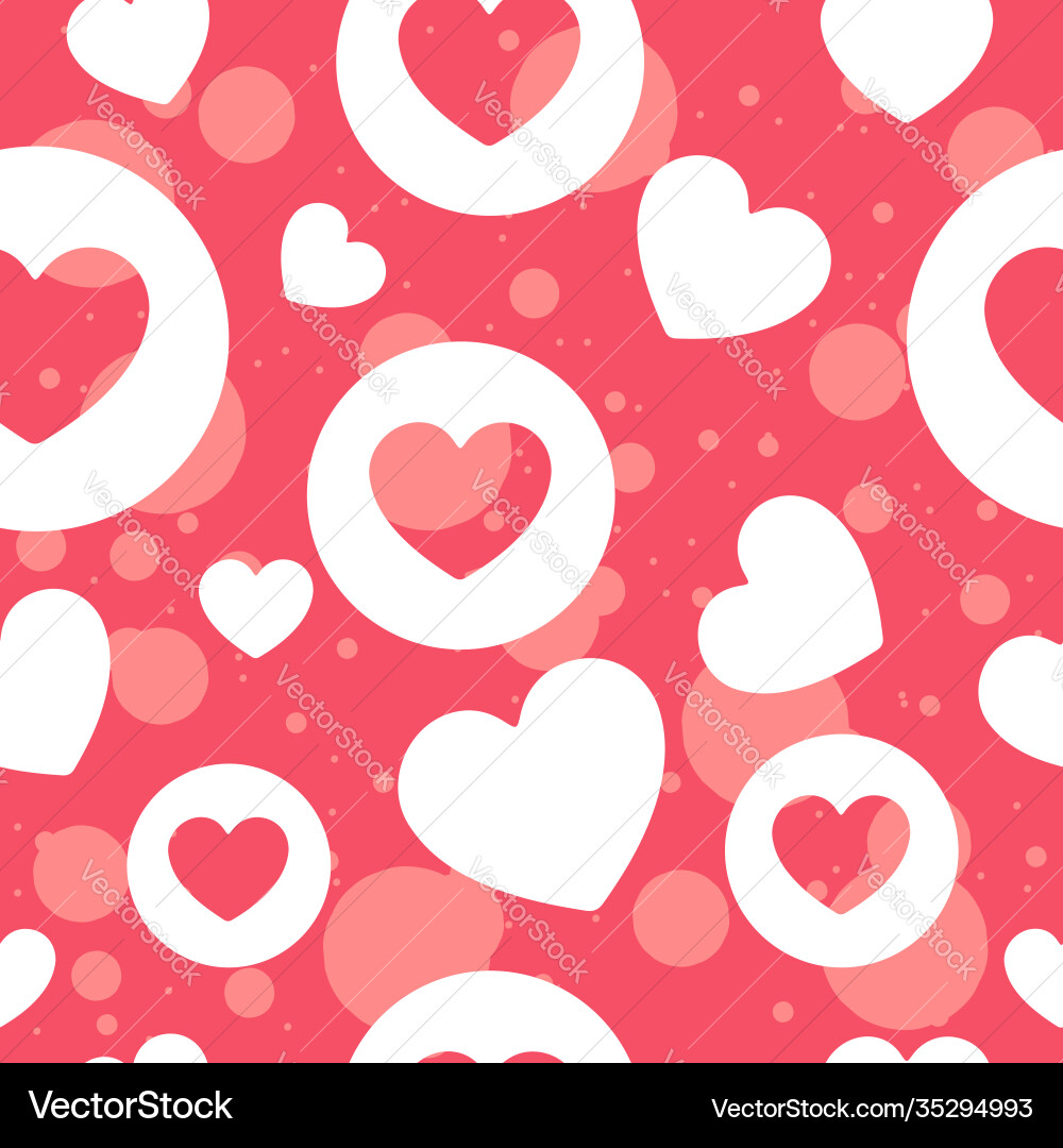Empty and full hearts in white pink colors Vector Image