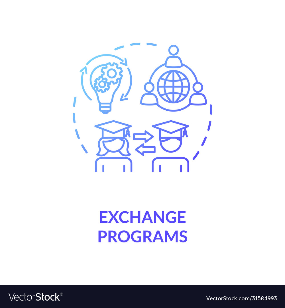 Exchange programs concept icon Royalty Free Vector Image