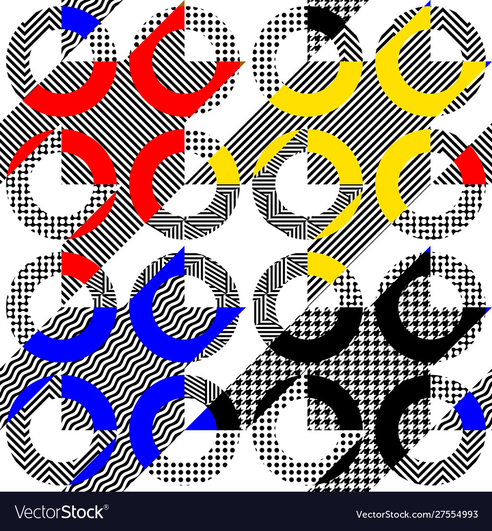 Geometric pattern in a patchwork collage style Vector Image