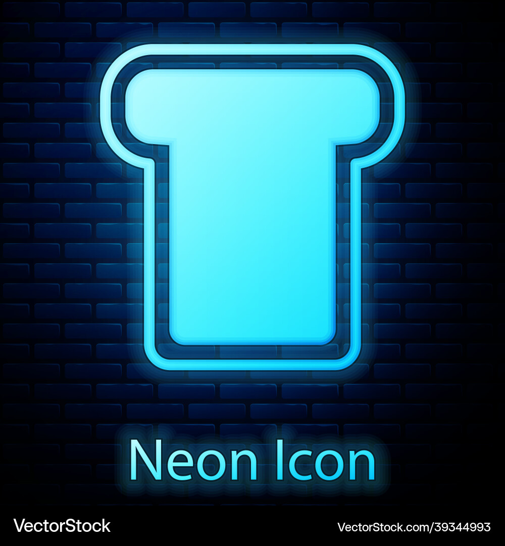 Glowing neon bread toast for sandwich piece Vector Image