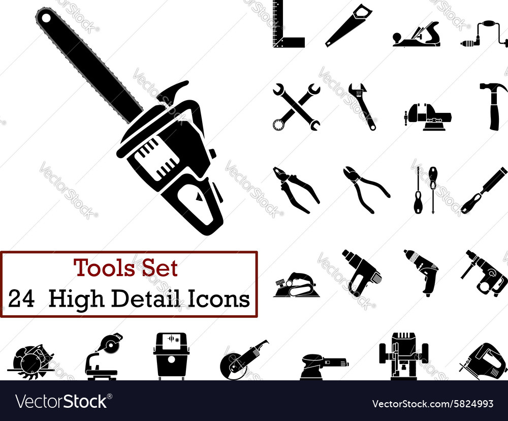Icon set tools Royalty Free Vector Image - VectorStock