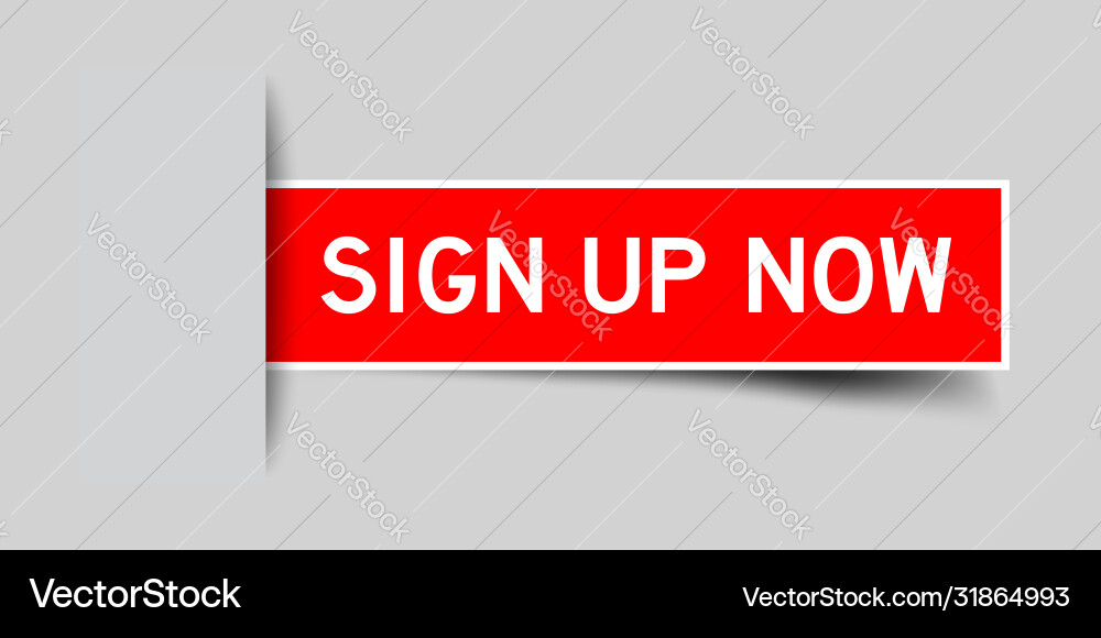 Inserted red color sticker label with word sign Vector Image