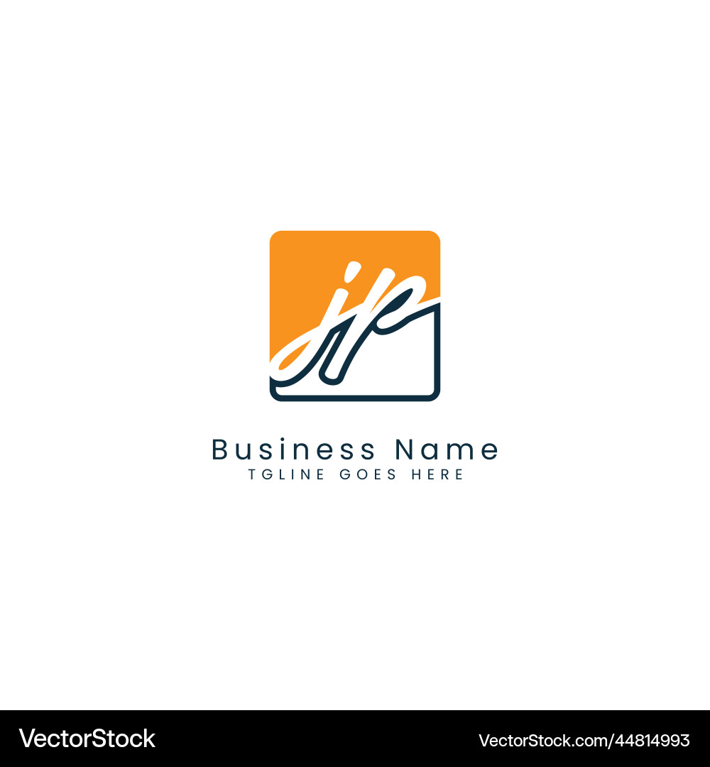 J p jp initial letter handwritten signature Vector Image