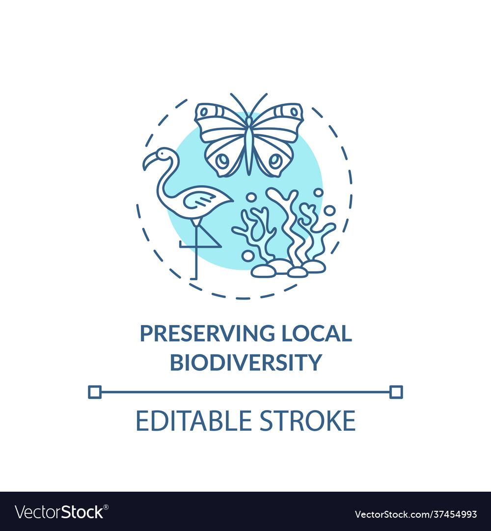 Preserving local biodiversity concept icon Vector Image Preserving local biodiversity concept icon Vector Image