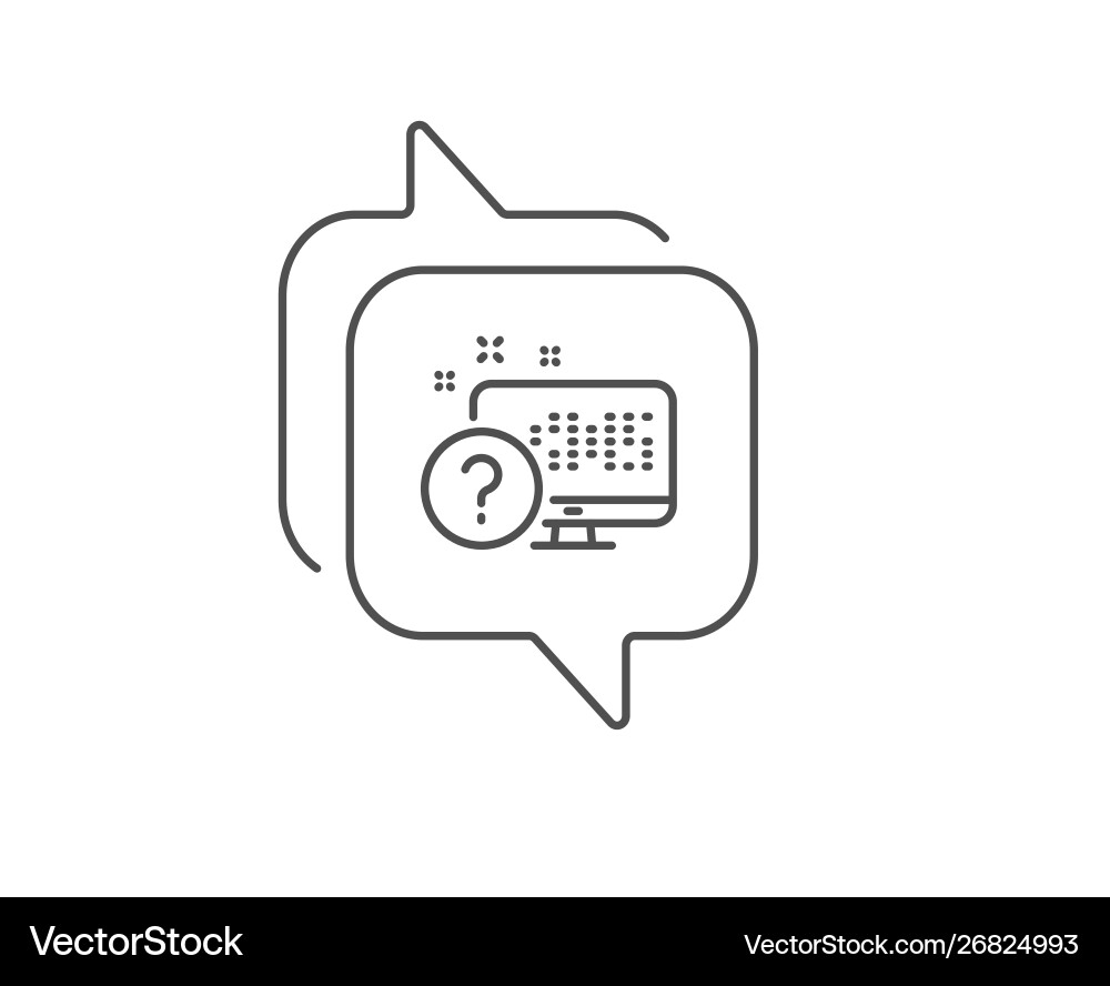 Question mark line icon online quiz test sign Vector Image