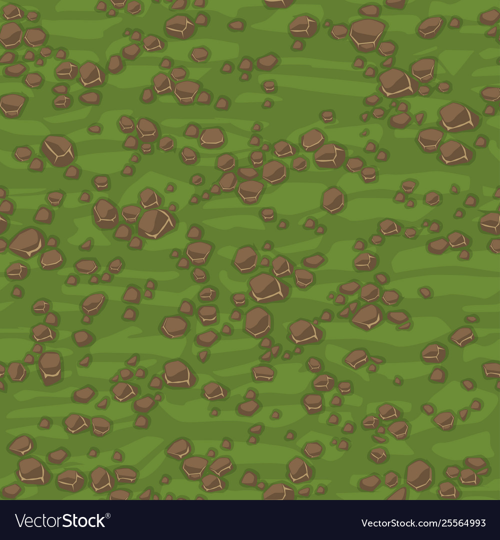Seamless texture green ground with small stones Vector Image