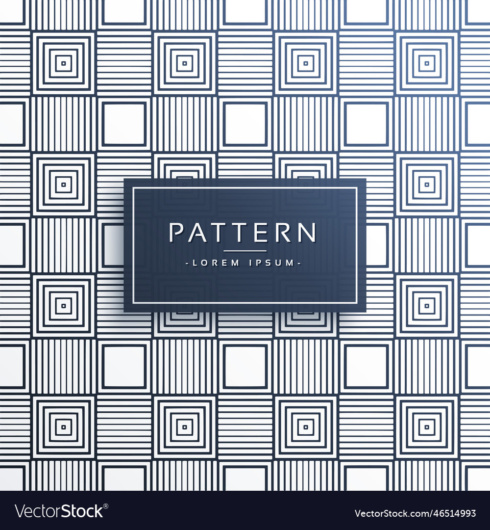 Stylish line pattern in squares background Vector Image