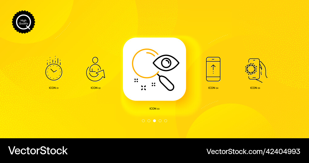 Time swipe up and share minimal line icons Vector Image