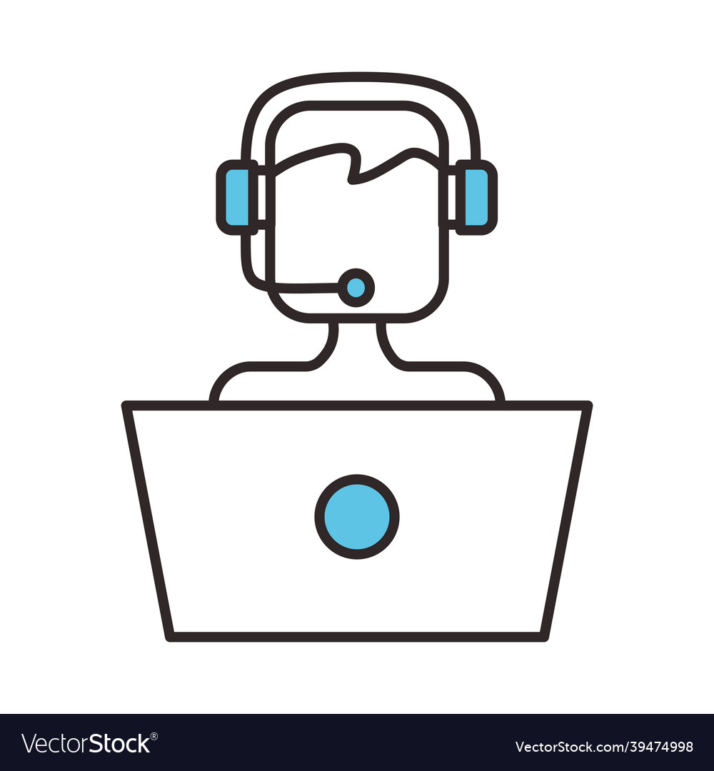 Agent with headset Royalty Free Vector Image - VectorStock