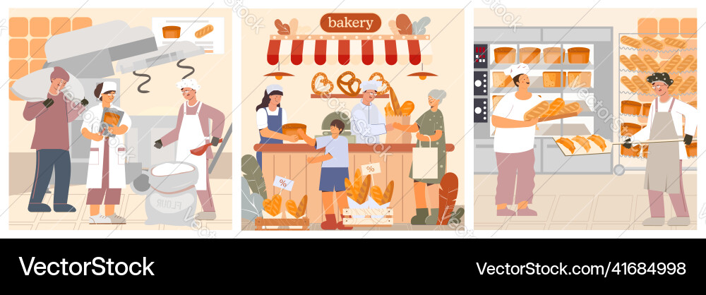 Bakery flat Royalty Free Vector Image - VectorStock