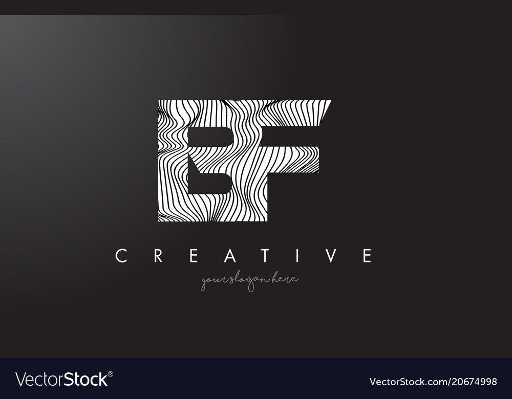 Bf b f letter logo with zebra lines texture Vector Image
