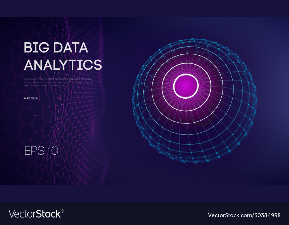 Big data visualization background 3d data Vector Image