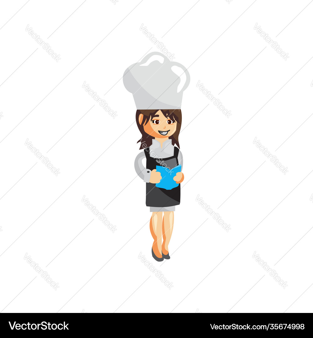 Chef woman character creation template pose book Vector Image