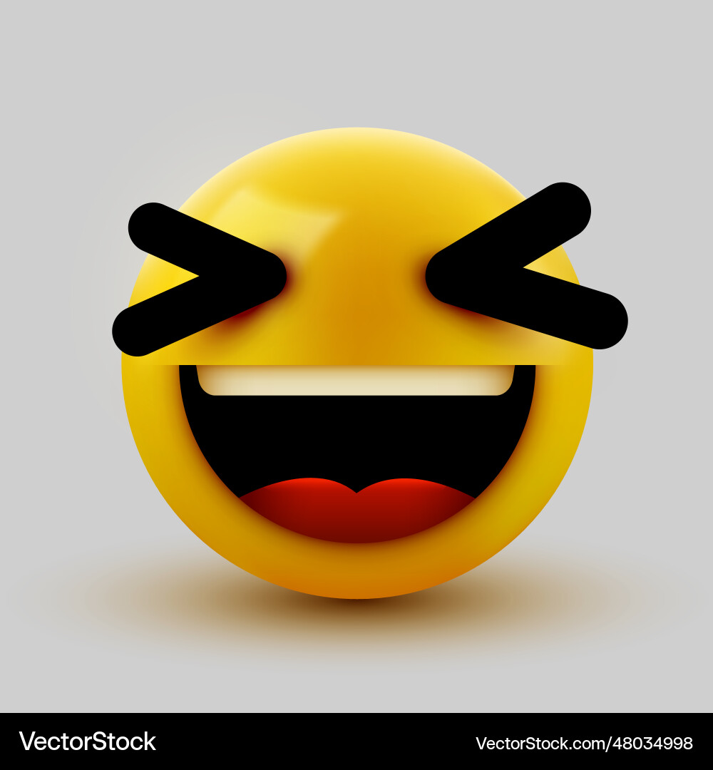 Cute smiling grinning emoticon emoji smiley Vector Image