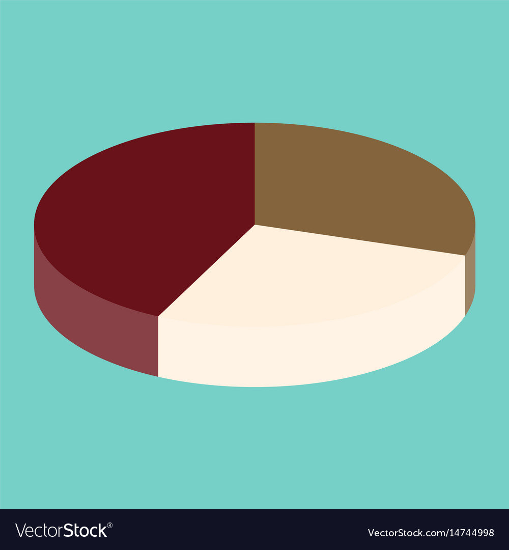 Flat icon on stylish background pie chart Vector Image