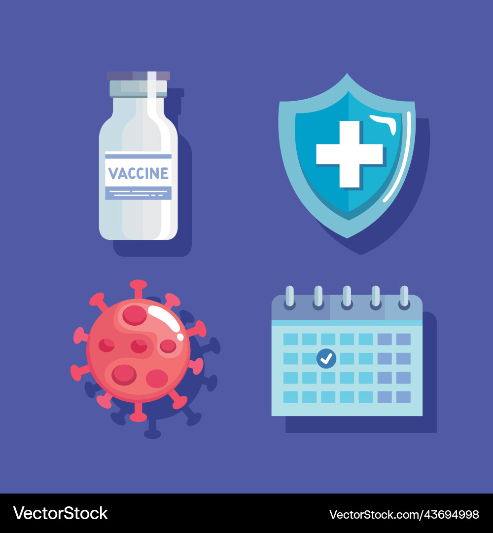 Four covid19 virus icons Royalty Free Vector Image