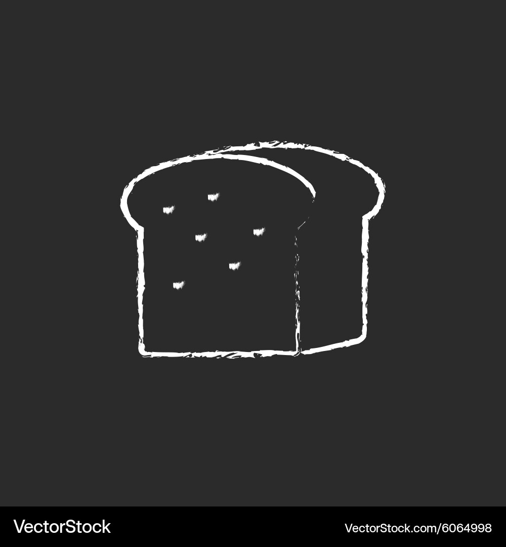 Half of bread icon drawn in chalk Royalty Free Vector Image