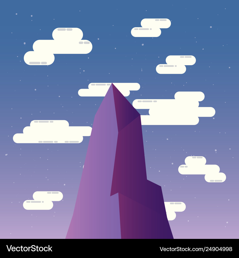 High mountain sky clouds landscape Royalty Free Vector Image